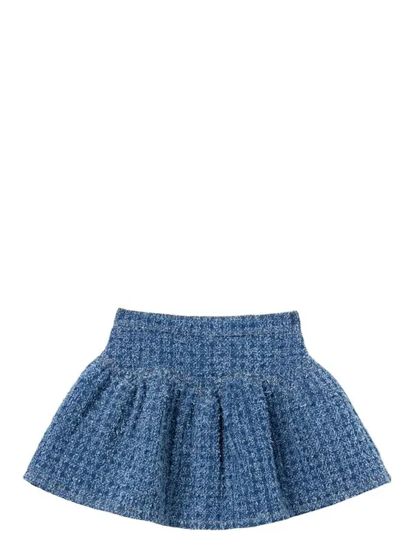 SELF-PORTRAIT Textured Zip-up Skirt - Blue