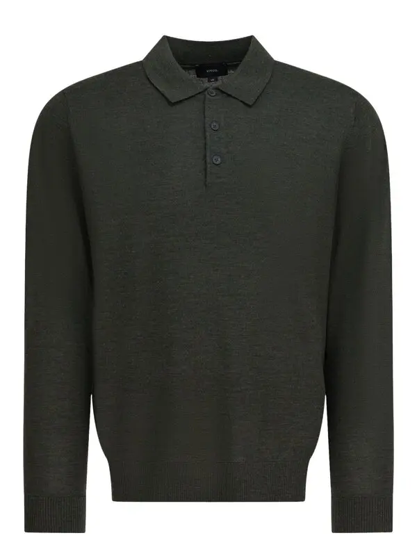 Vince Merino Wool Polo Shirt - Black