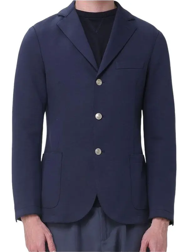 Eleventy Button Blazer - Blue