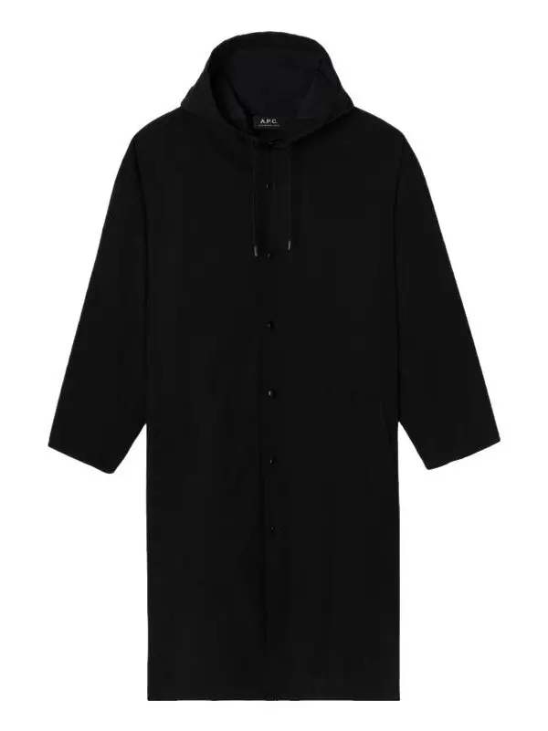 A.p.c. Hooded Long Coat - Black