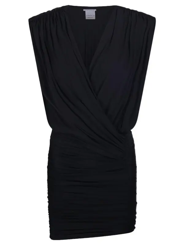 AMAZUIN Candice Ruched Mini Dress - Black