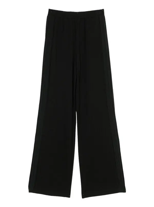 TWINSET Crêpe De Chine Trousers With Lace Details - Black