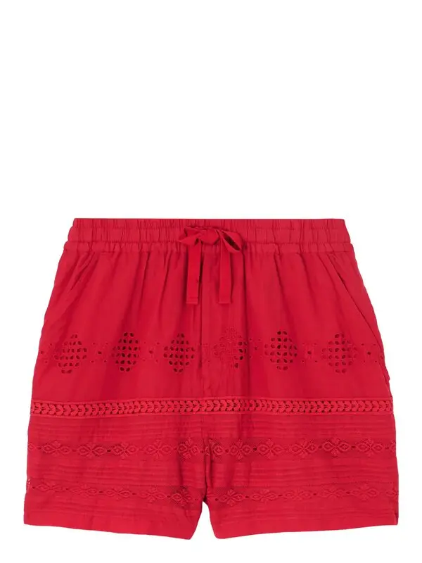Isabel Marant Étoile Damina Broderie Anglaise Shorts - Red