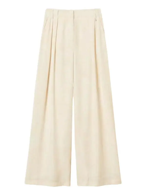 TWINSET Pleated Wide-leg Palazzo Pants - Nude