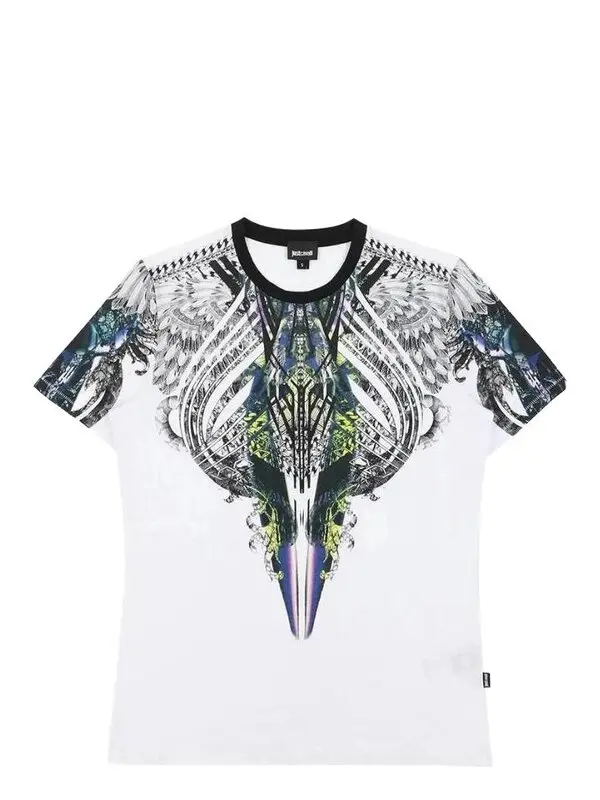Just Cavalli Printed T-shirt With Round Neck - White
