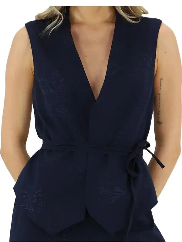 TWINSET Embroidered Floral Waistcoat - Black