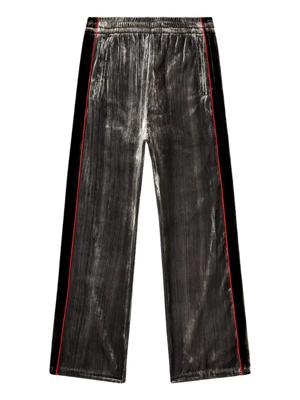 DIESEL® Velour Side-stripe Trousers - Dark Gray
