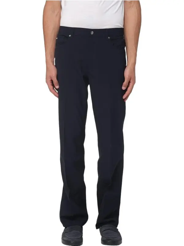 Emporio Armani Logo-patch Tailored Trousers - Black