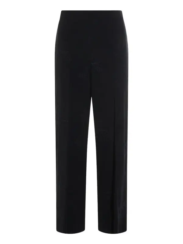 TWINSET Embroidered Wide Leg Trousers With Elasticated Waistband - Black