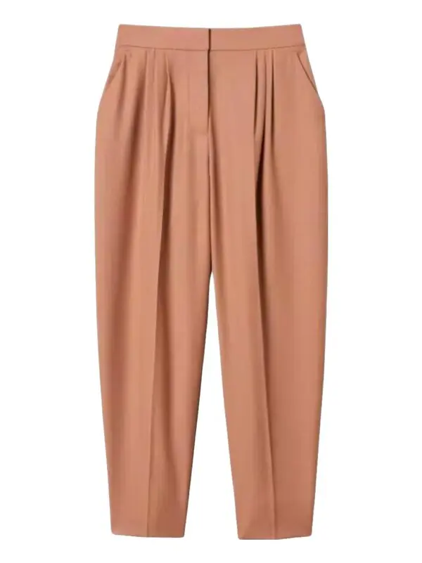TWINSET Cropped Tailored Pleated Pants - Pink