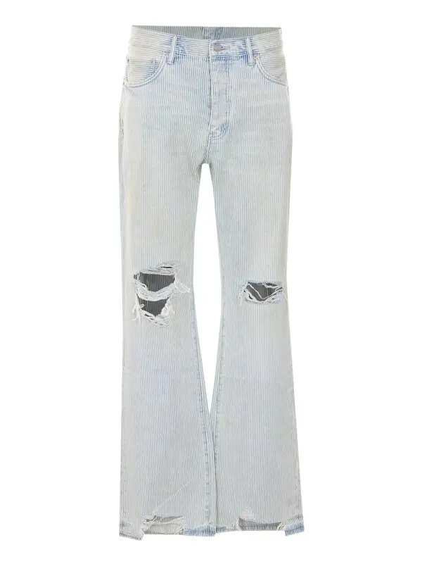 PURPLE BRAND Distressed Striped Jeans - White