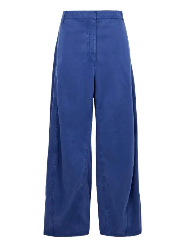 Tibi Wide Leg Casual Pants With Belt Loops - Brina Navy