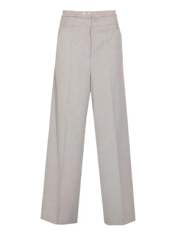 Liu Jo High-waist Pinstriped Trousers - Gray