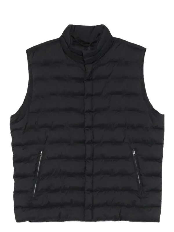 Herno Quilted High Neck Vest - Black