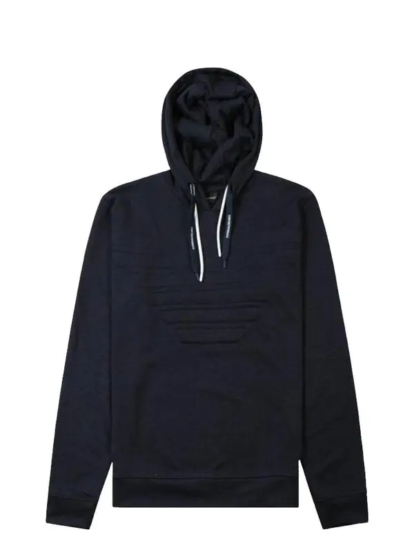 Emporio Armani Hooded Sweater With Stitched Logo Detailing - Black