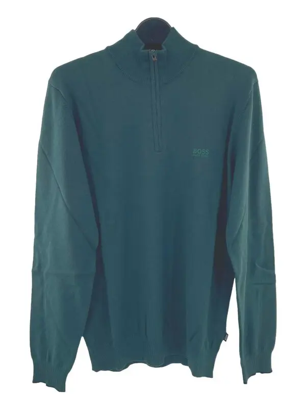 Hugo Boss Quarter Zip Long Sleeve Sweater - Blue