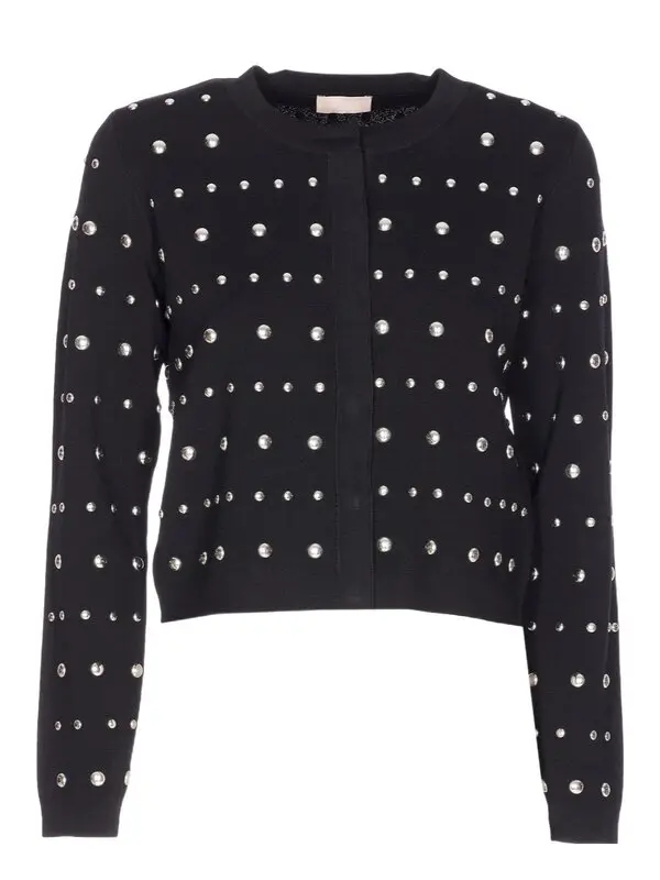 Liu Jo Embellished Long Sleeve Jumper - Black
