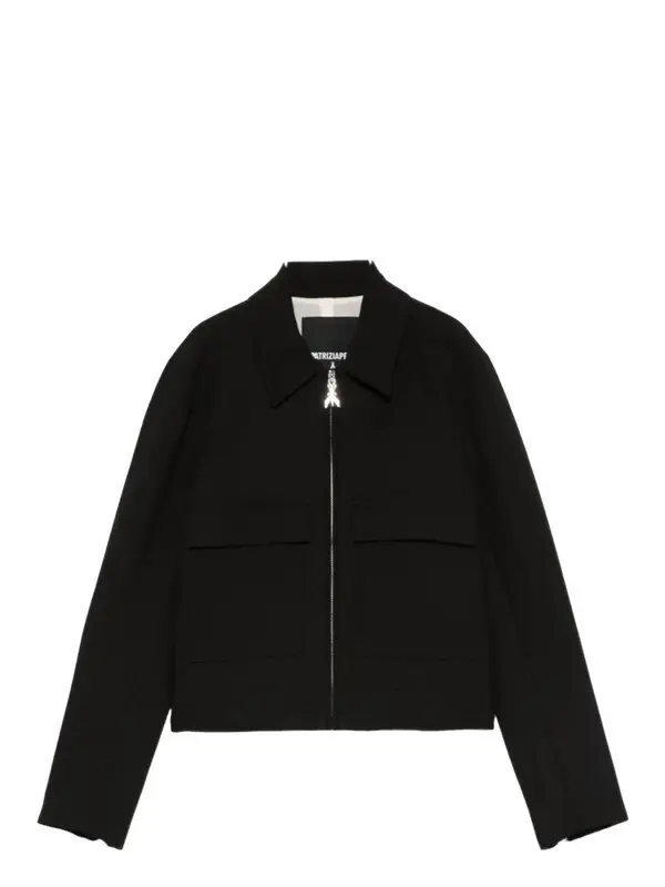 Patrizia Pepe Twill Sporty Zip-up Jacket - Black