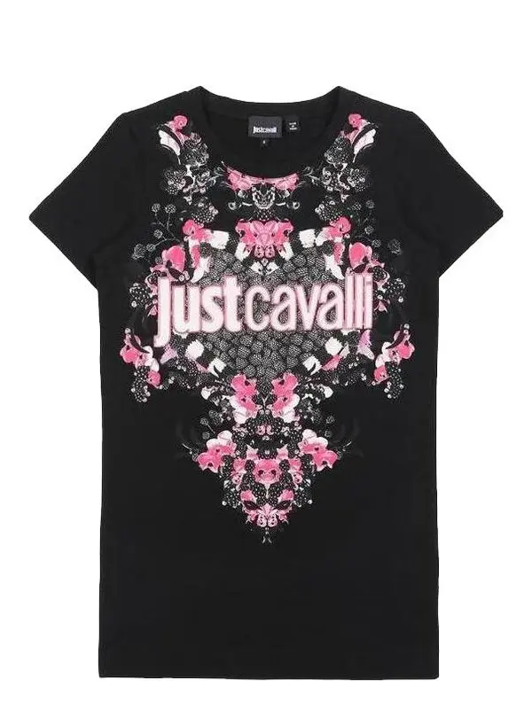 Just Cavalli Letter Printed T-shirt - Black