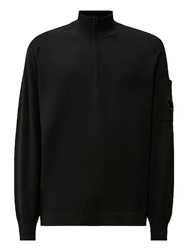 C.P. COMPANY Stand-up Collar Sweatshirt - Black