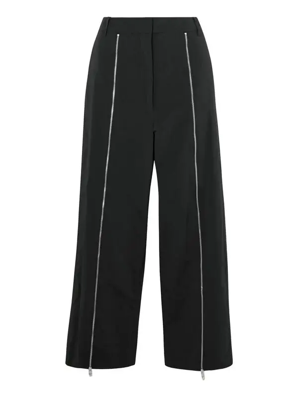 Tibi Zip-detailed Shell Straight-leg Pants - Black