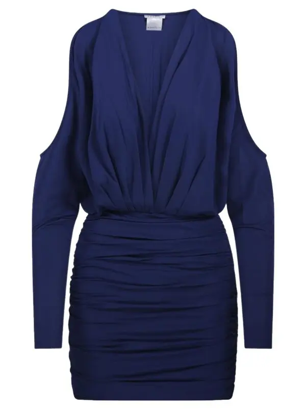 AMAZUIN Oliusa Draped Cut-out Mini Dress - Blue