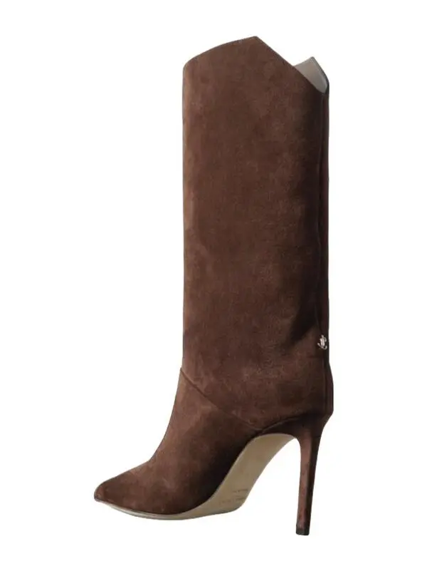 JIMMY CHOO Suede High Heel Boots - Brown