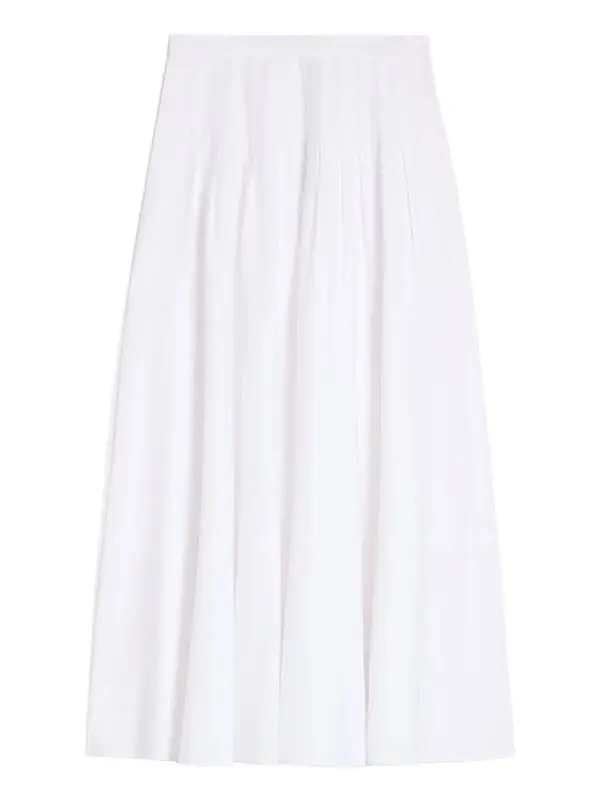 Max Mara Cotton Pleated Maxi Skirt - Optical White