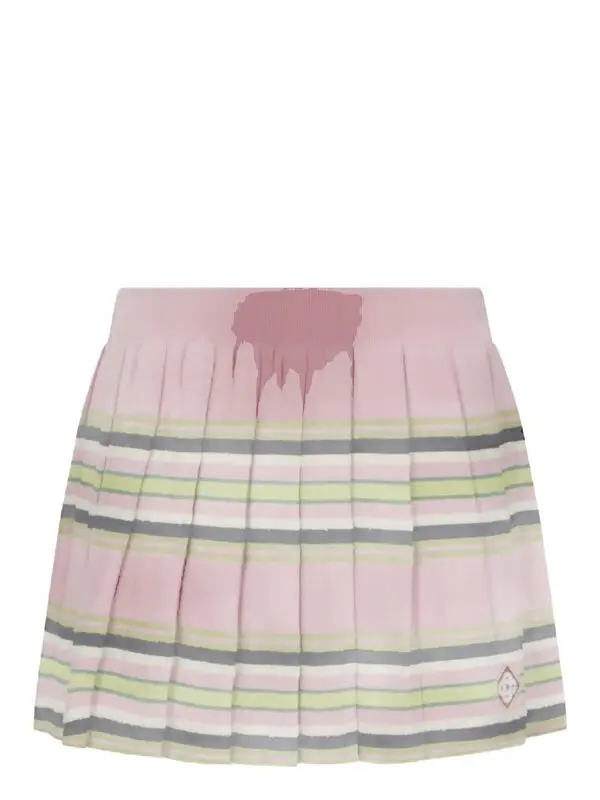 Casablanca Striped Pleated Mini Skirt - Pink