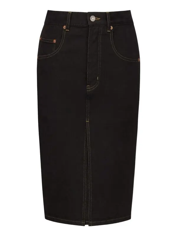 Saint Laurent Deep Sea Baggy Denim Skirt - Deep-sea Black