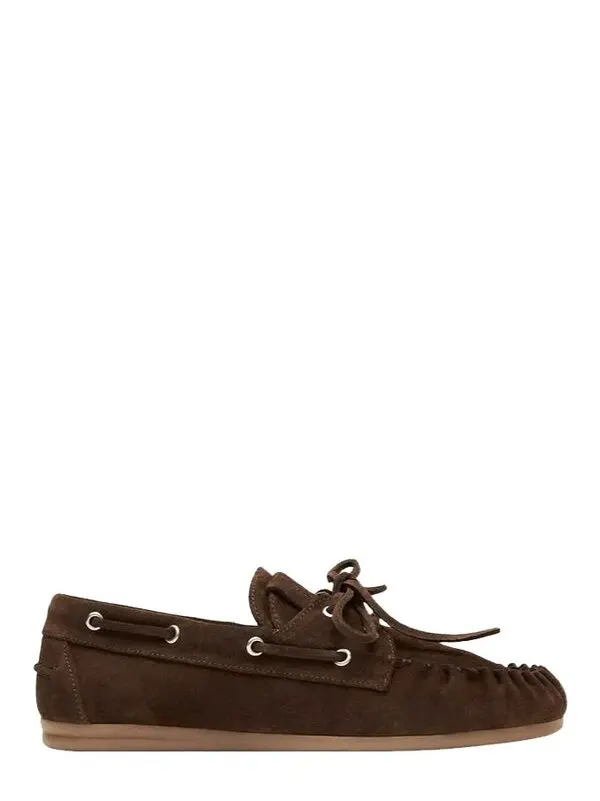 ALOHAS Rowan Suede Lace-up Loafers - Brown