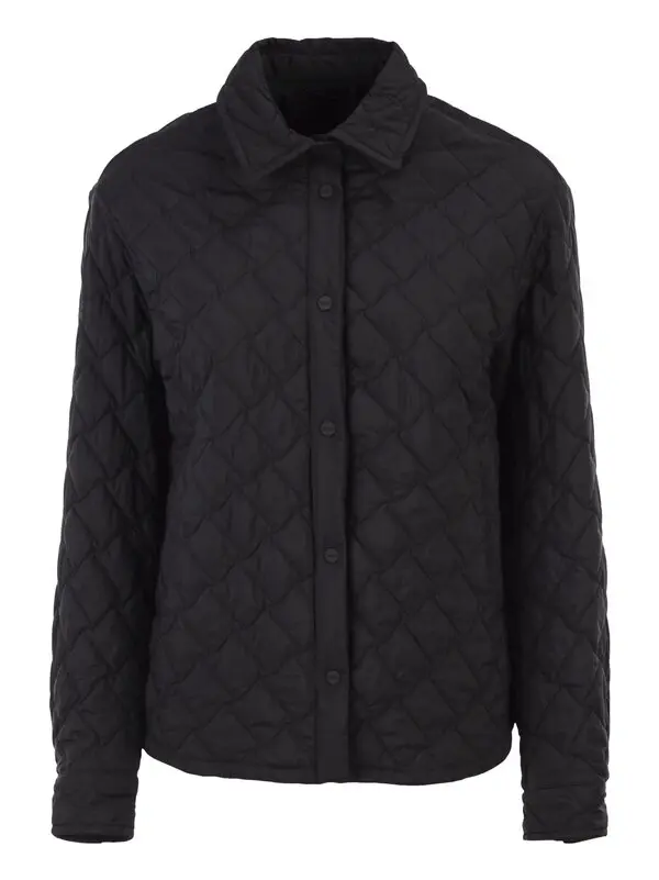 Herno Diamond Quilted Button-up Jacket - Black