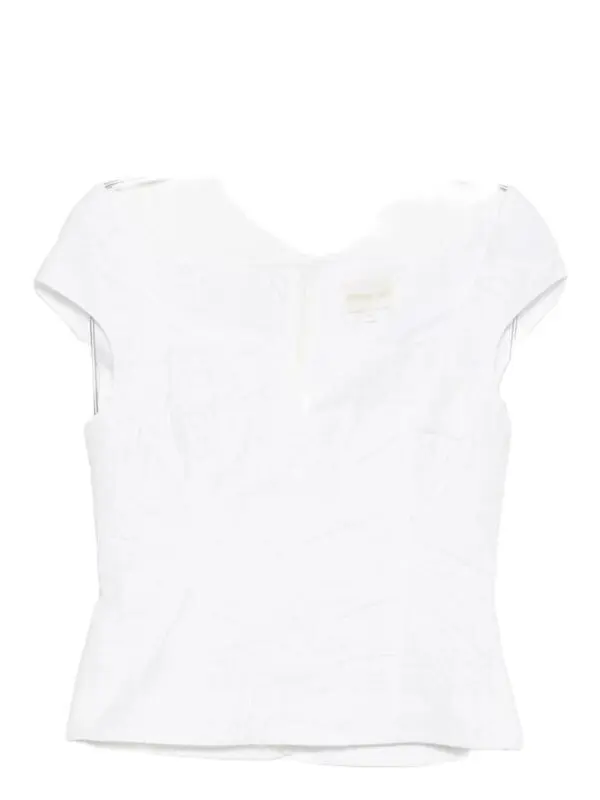 SHUSHU/TONG Off-the-shoulder V-neck Top With Back Zipper - White