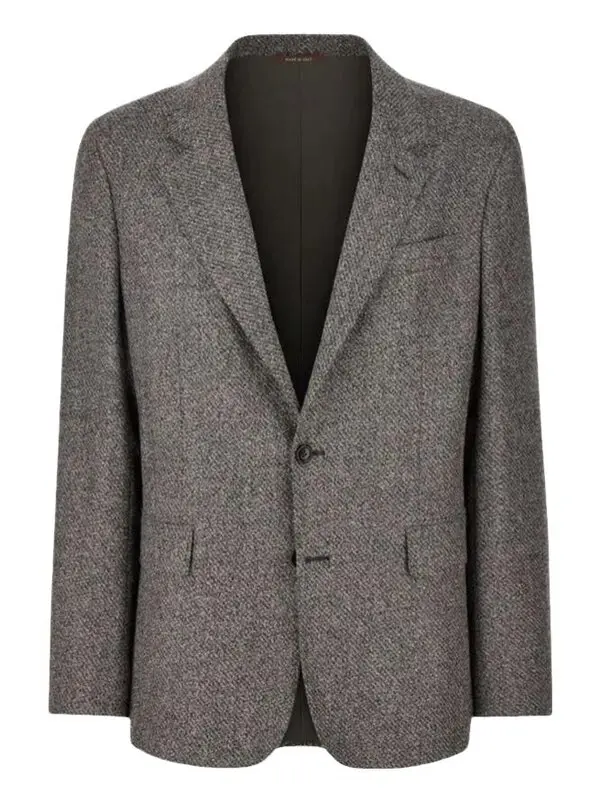 Canali Single-breasted Coat With Notched Lapel - Grey