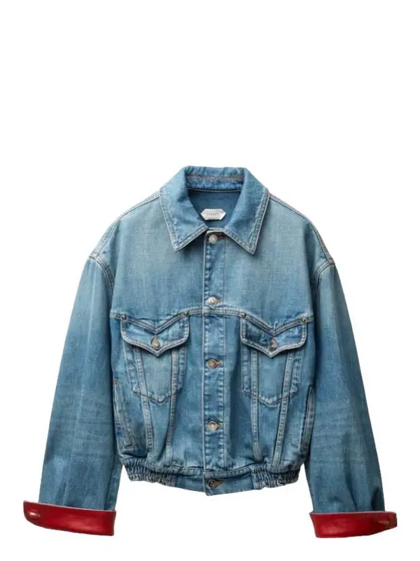 Versace Cropped Button-up Denim Jacket - Blue