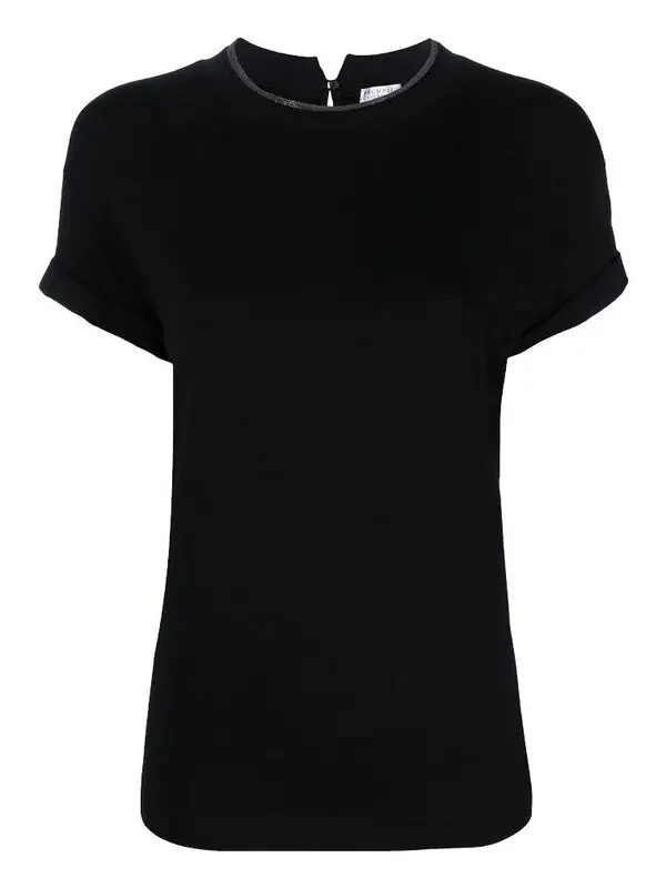 Brunello Cucinelli Embellished Crewneck T-shirt - Black