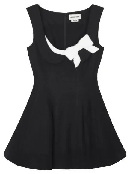 SHUSHU/TONG Frayed Bow A-line Dress - Black