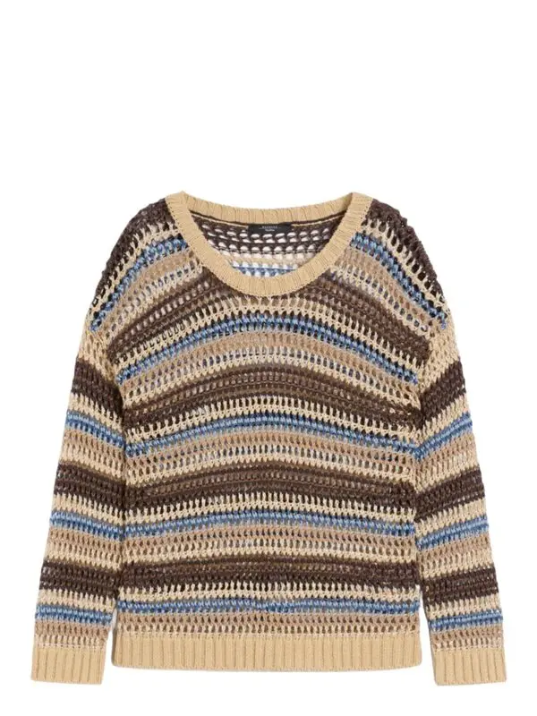 Max Mara Striped Mesh Jumper - Brown