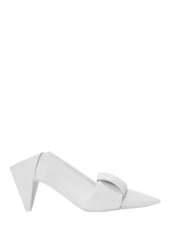 Loewe Origami Flap Back Pump In Lambskin - Optical White