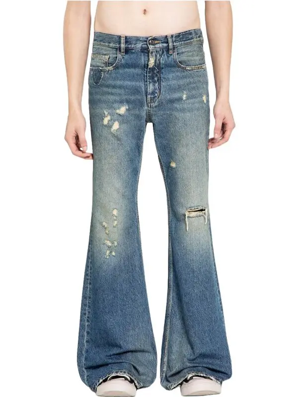 ANN DEMEULEMEESTER Distressed Flared Jeans - Gray