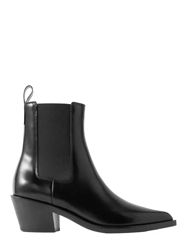 GIANVITO ROSSI Glossed-leather Chelsea Boots - Black