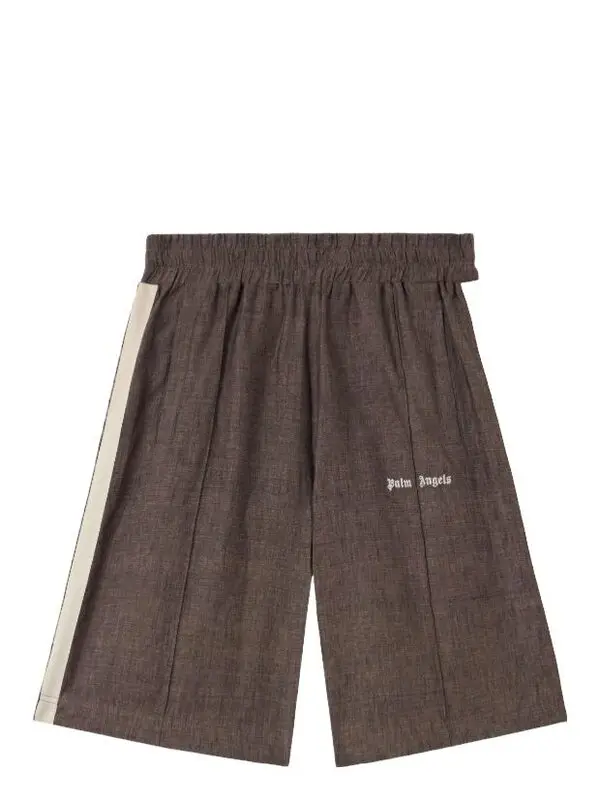 Palm Angels Side Striped Relaxed Fit Shorts - Tan