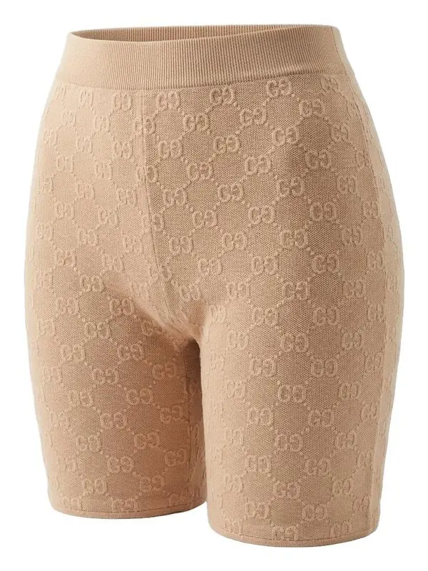 Gucci Gg Jersey Jacquard Shorts - Beige
