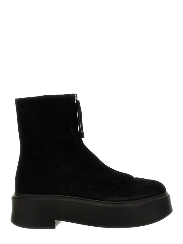 THE ROW Front-zipped Ankle Boots - Black