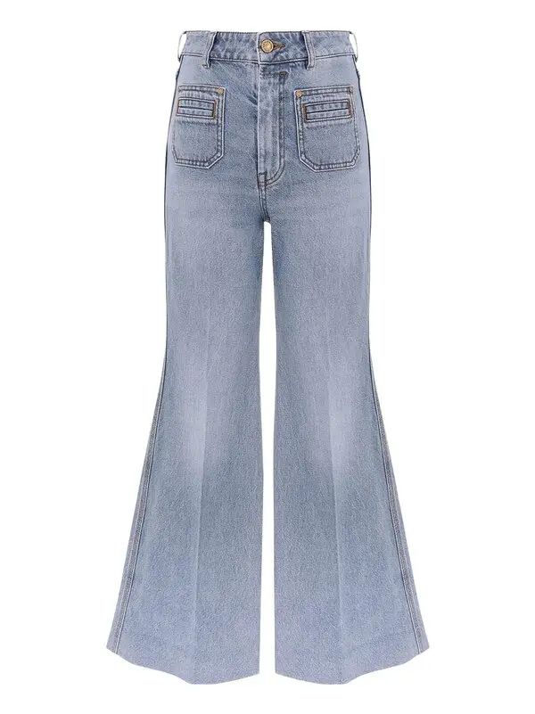 Zimmermann Belt Loop Flared Jeans - Sea Foam
