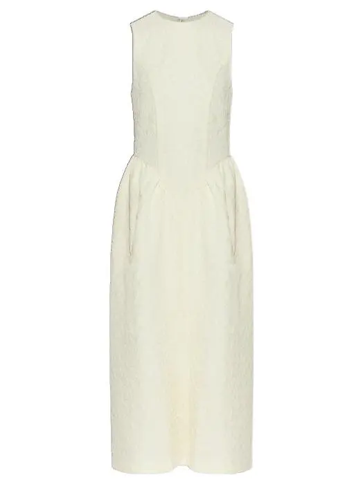 ROTATE BY BIRGER CHRISTENSEN Embossed Sleeveless Maxi Dress - Off White