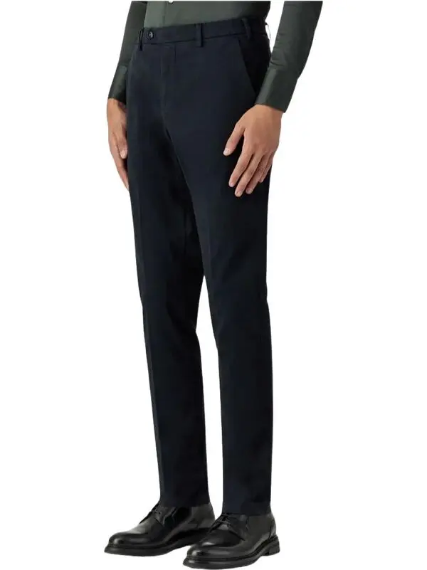 Canali Casual Trousers With Belt Loops - Navy Blue