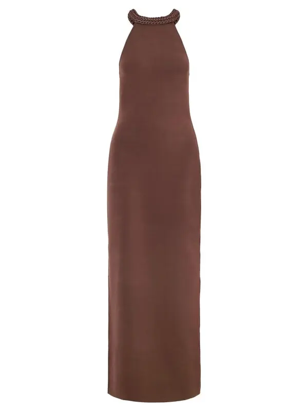 Cult Gaia Cassidy Knitted Halterneck Maxi Dress - Red