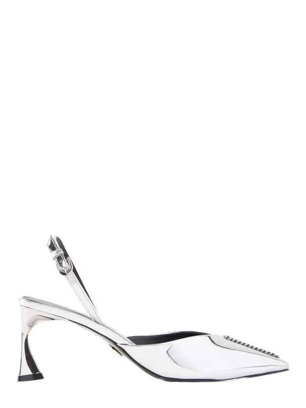 Stella McCartney Elsa Embellished Metallic Slingback Pumps - White