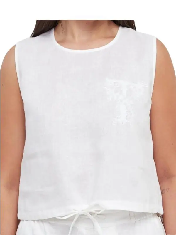 TWINSET Sleeveless Drawstring Hem Top - White